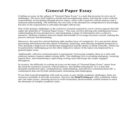 General Paper Essay | PDF
