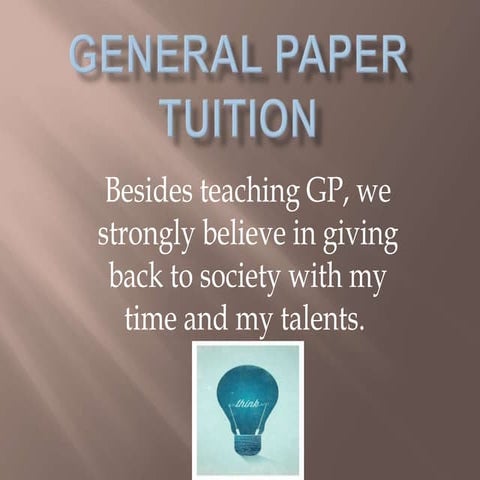 General paper tuition | PPTX | Education
