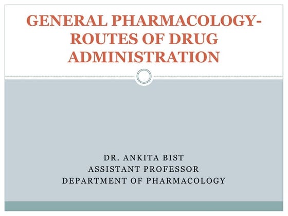 Handling And Routes Of Drug Administration Of Experimental Animals Used ...