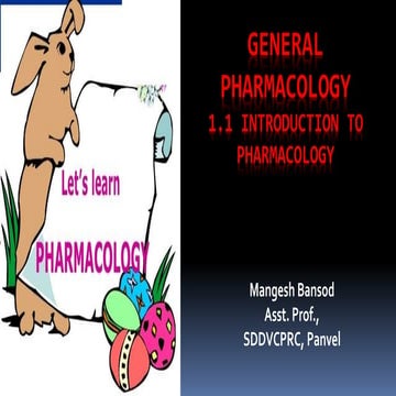 Pharmacology-I Unit-I Introduction to Pharmacology | PPTX