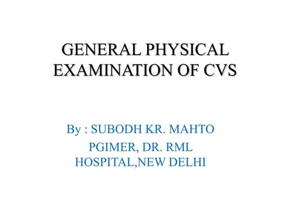 Cardiovascular examination | PPTX | Heart and Cardiovascular Diseases ...
