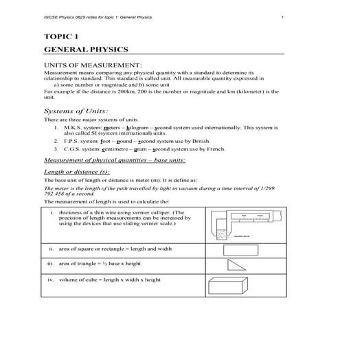 general physics for igcse and olevel students pdf | PDF