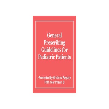 Pediatric drug doses calculations | PPTX