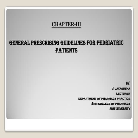 Drug dosage and IV fluid calculation for pediatric | PPTX