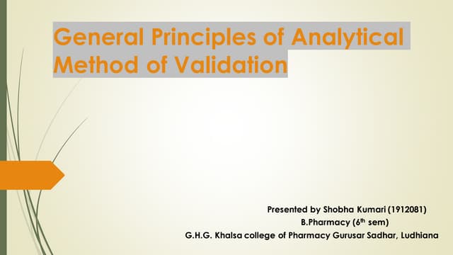 Related Substances-Method Validation-PPT_slide | PPT