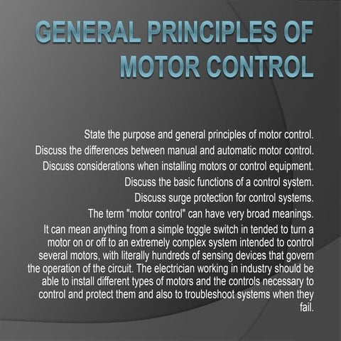 General principles of motor control | PPTX