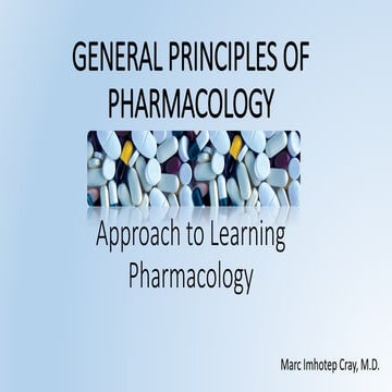 General Princples of Pharmacology_Approach to Learning Pharmacology | PPT