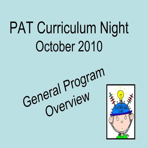 PAT Program General Overview | PPT | Education