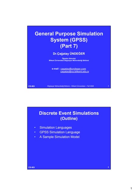 General purpose simulation System (GPSS) | PPTX | Computing | Technology & Computing