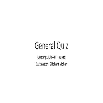 General quiz 2019 | PPTX