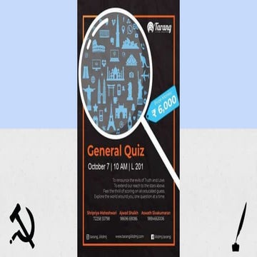 General Quiz Prelims, Tarang 2018 | PPTX