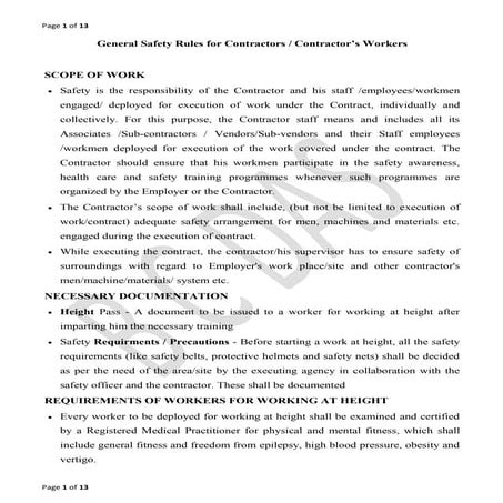 General safety for contractor workers | PDF