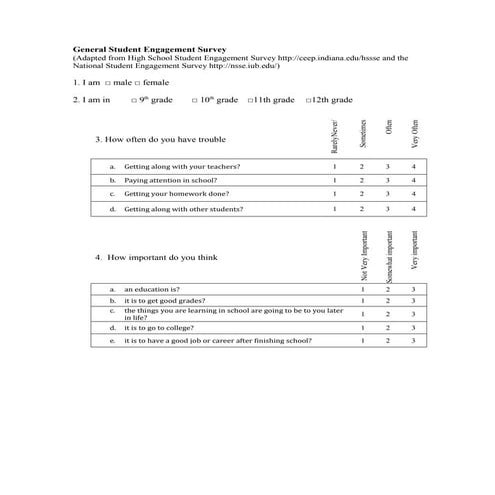 General student engagement survey | DOC