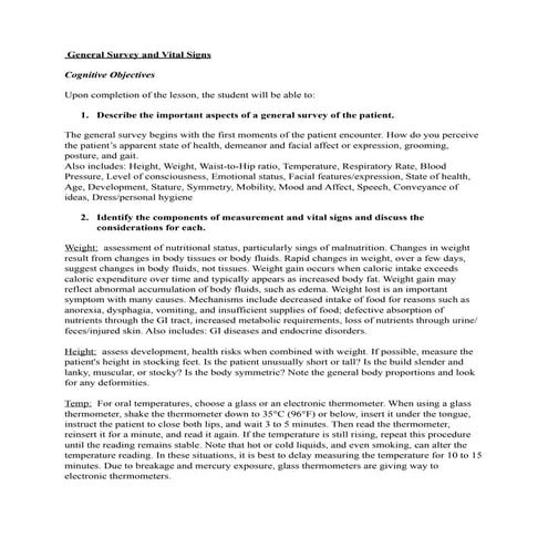 General survey and vital signs | PAGES