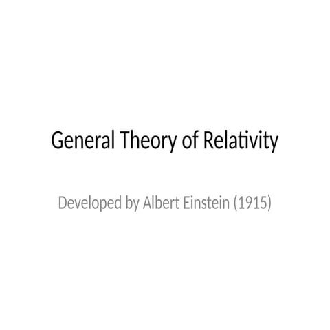 General_Theory_of_Relativity for albert einstein i dont know whether ...