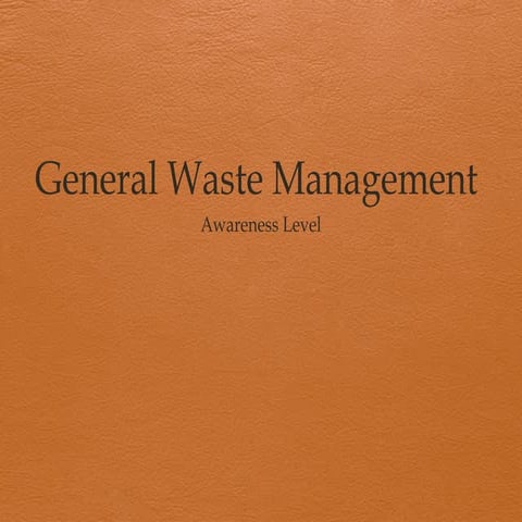 General Waste Management Training powerpoint | PPT