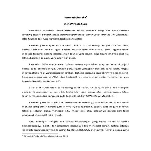 Generasi ghuraba | PDF