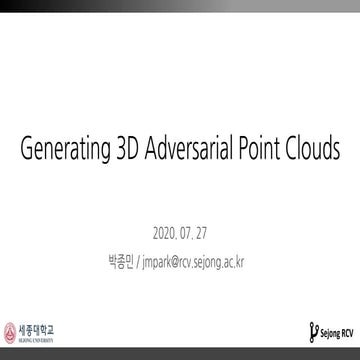 Generating 3D adversarial point clouds | PDF