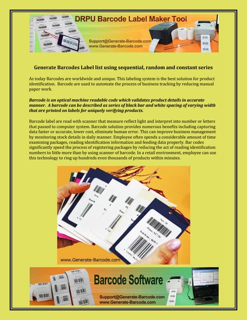 Generate Barcodes Label List Pdf Desktop Publishing Computer