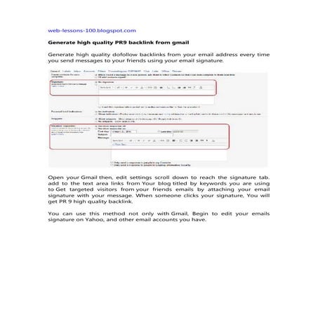 Generate high quality pr9 backlink from gmail | PDF