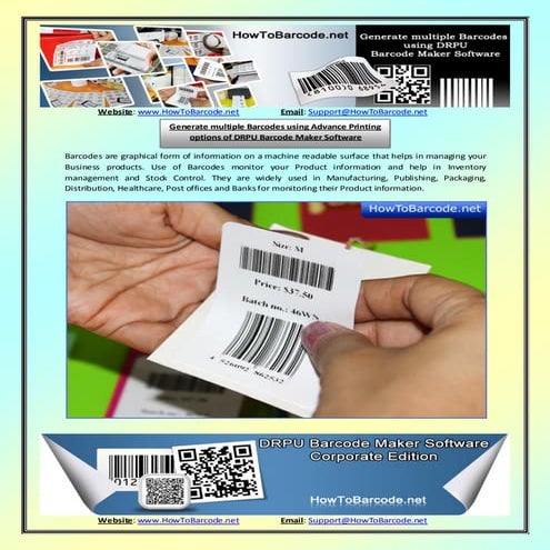 Generate multiple barcodes using advance printing options of drpu barcode maker software | PDF