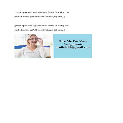 generate predicate logic statement for the following code public funct.pdf | Programming ...