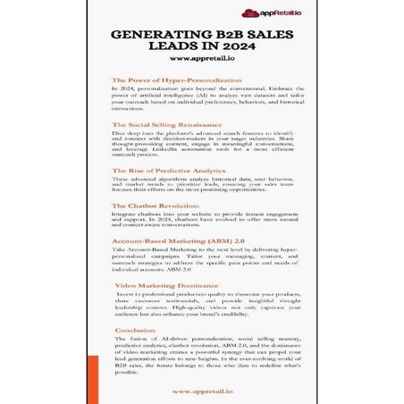 Generating B2B Sales Leads in 2024 | PDF | Sales | Business