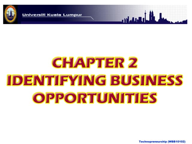 Identification of Business Opportunity | PPTX