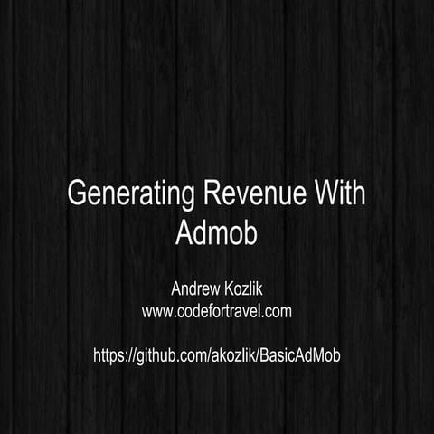 Generating revenue with AdMob | PDF