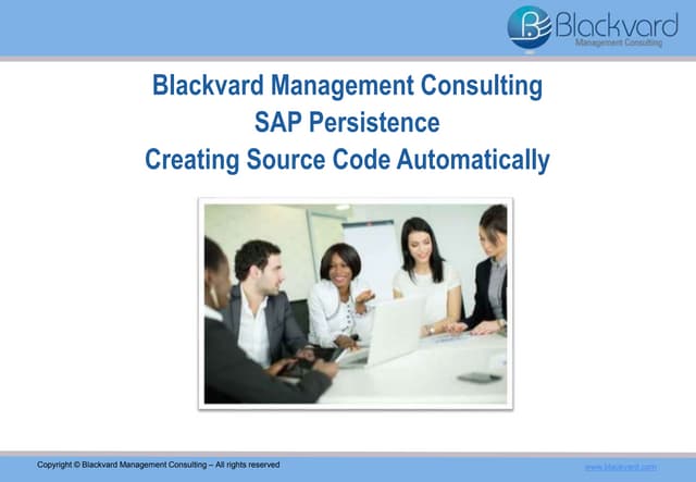 Sap Persistence Creating Source Code Automatically Ppt