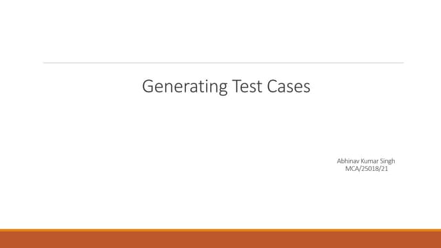 Generating Test Cases Pptx Databases Computer Software And Applications