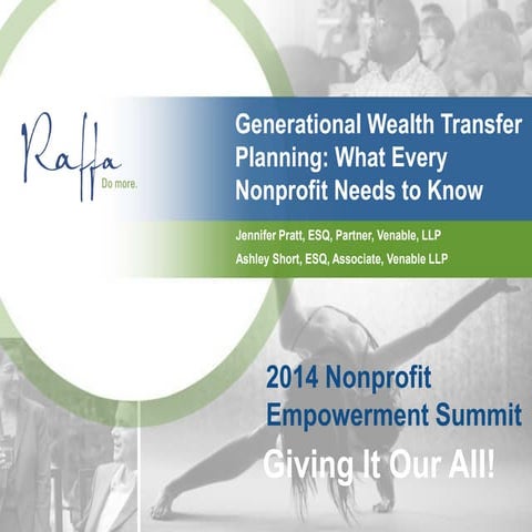 Generational Wealth Transfer Planning: What Every Nonprofit Needs to Know - Handout | PDF