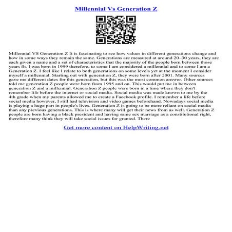 Generation Differences Essay | PDF