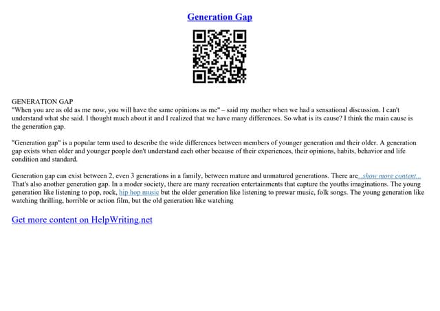THE GENERATION GAP | PPTX