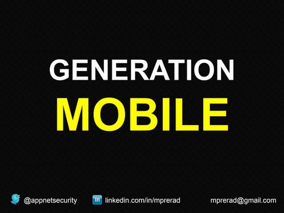 Mobile generation technology | PPTX | Smartphones | Consumer Electronics