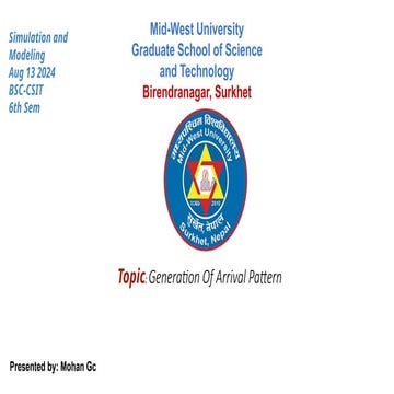 generation of arrival patterns in simulation | PPTX