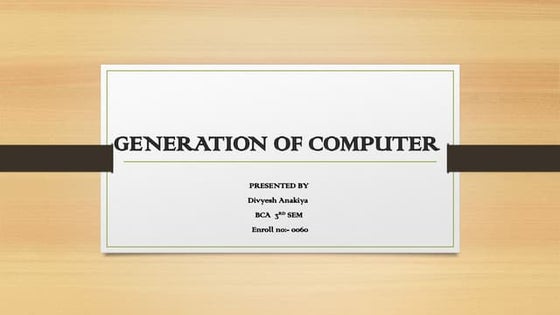 Evolution of Computer | PDF | Computing | Technology & Computing