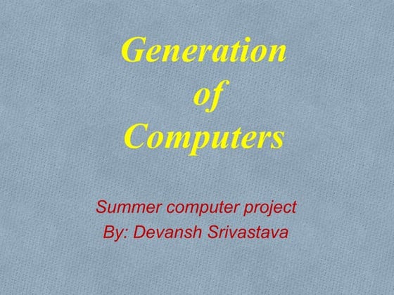 Computer generation | PPT