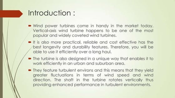Wind Turbines Basics | PPTX