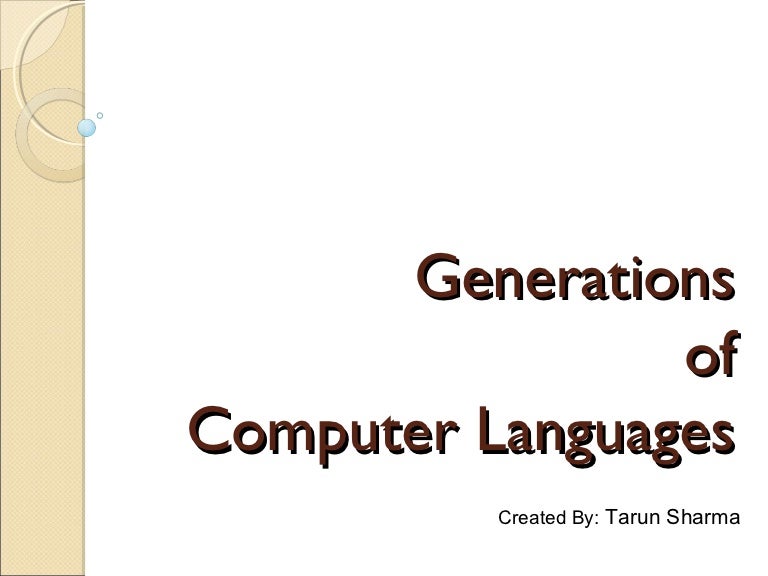Generations Of Programming Languages