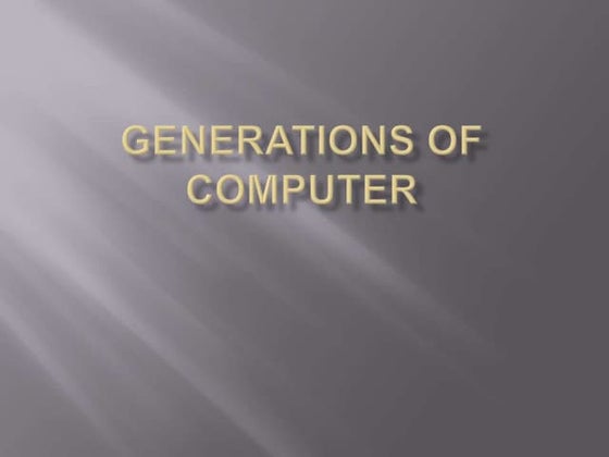 Evolution of Computer | PDF | Computing | Technology & Computing