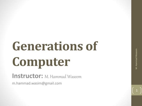 GENERATIONS OF COMPUTERS CHART | PDF | Computing | Technology & Computing
