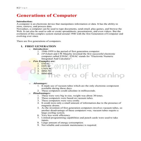 Generations+of+computer | PDF