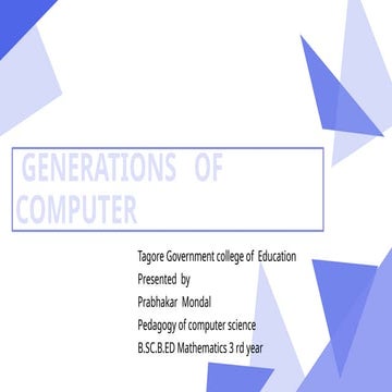 Presentation on ' Generations of Computer' | PPTX