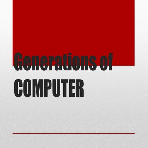 Generations of Computer introduction of computer | PPT
