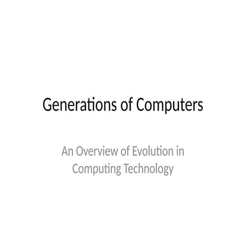 Generations Of Computers Pptx Fifth Generationp Pptx