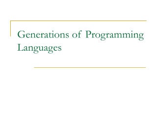 Lect 1. introduction to programming languages | PPT