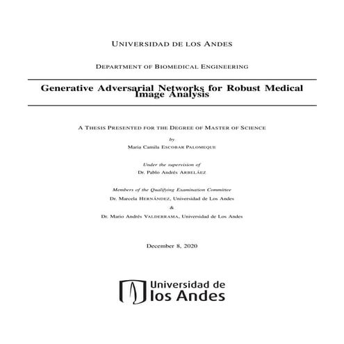 Generative Adversarial Networks For Robust Medical Image Analysis Pdf