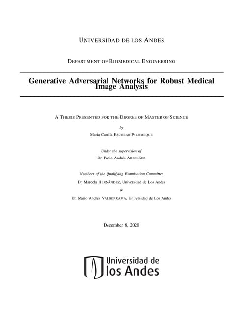 Generative Adversarial Networks For Robust Medical Image Analysis Pdf
