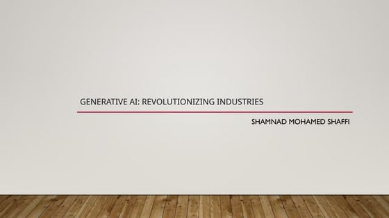 Generative AI or GenAI technology based PPT | PPTX